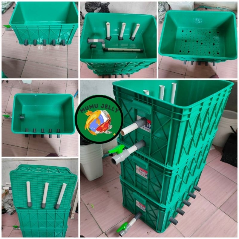 Jual trickle box jumbo box filter kolam jumbo 4 susun tanpa media ...