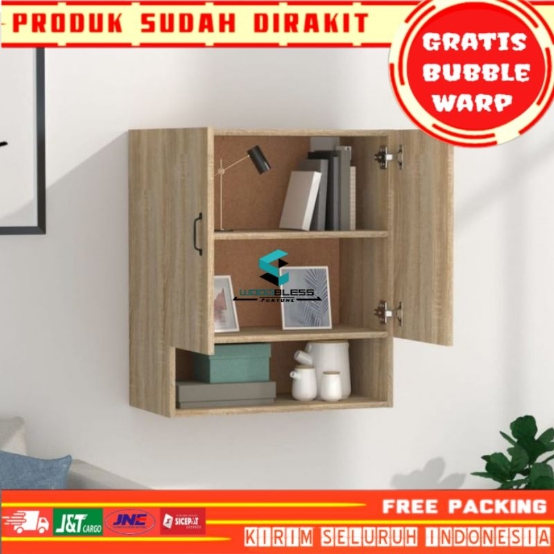 Jual LEMARI GANTUNG DINDING MINIMALIS 2 PINTU RAK LEMARI KITCHEN SET ...