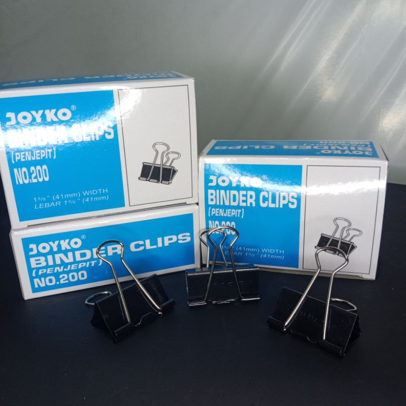 Jual Binder clip No. 200 || 1 lusin isi 12pcs | Shopee Indonesia