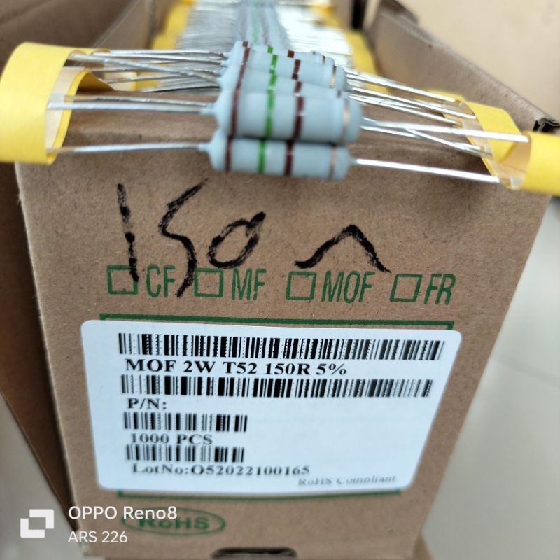 Jual Resistor 2watt 150 ohm Taiwan R 2W 150R | Shopee Indonesia