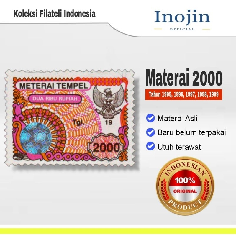 Jual Materai 2000 Tahun 1996 1997 1998 1999 Perangko Matrai Tempel Lama ...