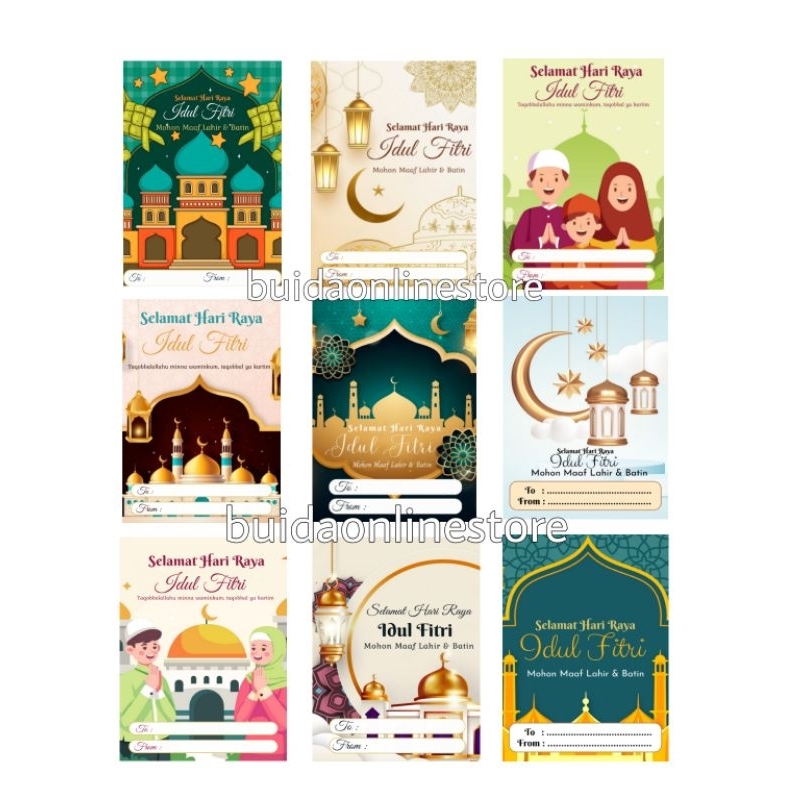 Jual Kartu Ucapan dan Stiker Selamat Hari Raya Idul Fitri Label Lebaran ...