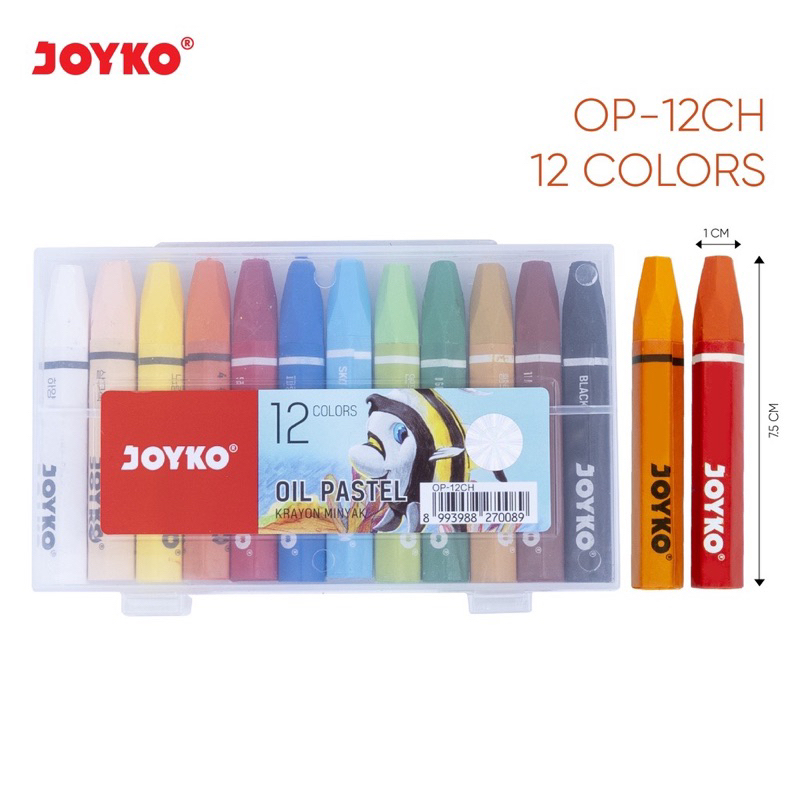 Jual Krayon Minyak Oil Pastel Joyko OP-12CH Besar Kotak / Crayon 12 ...