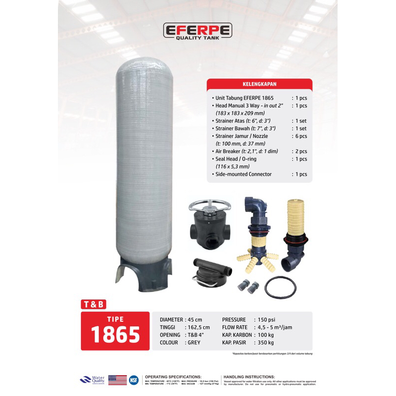 Jual Tabung filter air 1865 kapasitas 5m3/jam | Shopee Indonesia