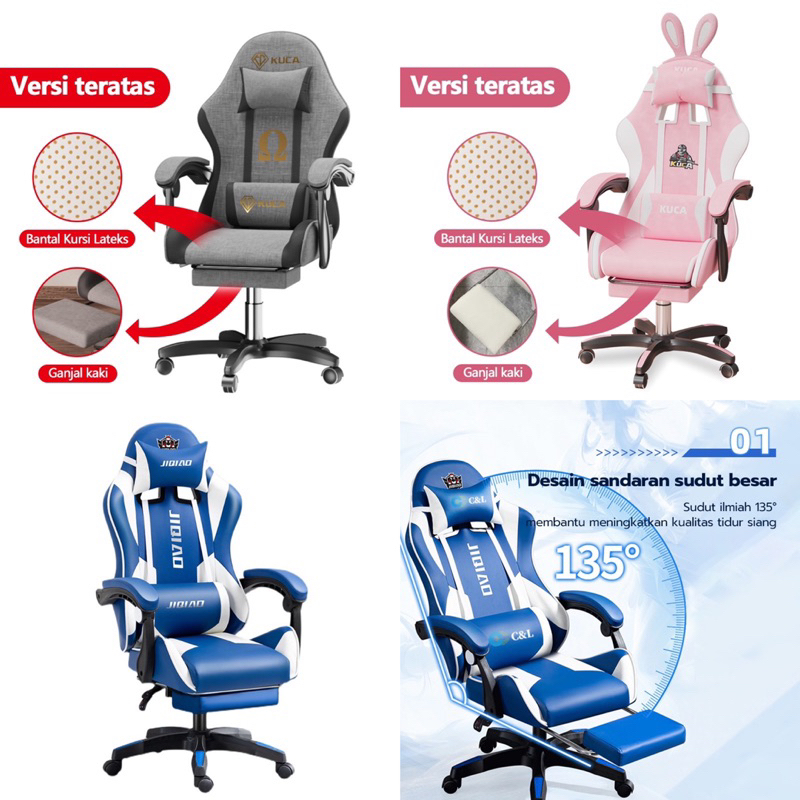 Jual KUCA Kursi Gaming Jiqiao / Gaming Chair / Kursi Gamers / Kursi Game / Kursi Komputer ...