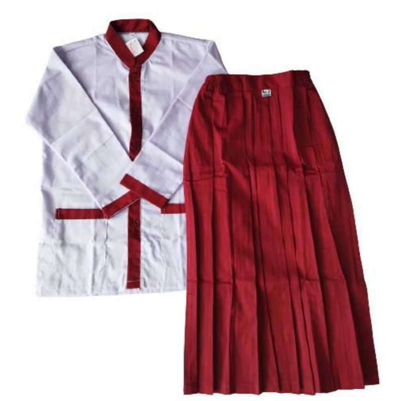 Jual Stln Seragam Koko List Merah Putri SD | Shopee Indonesia