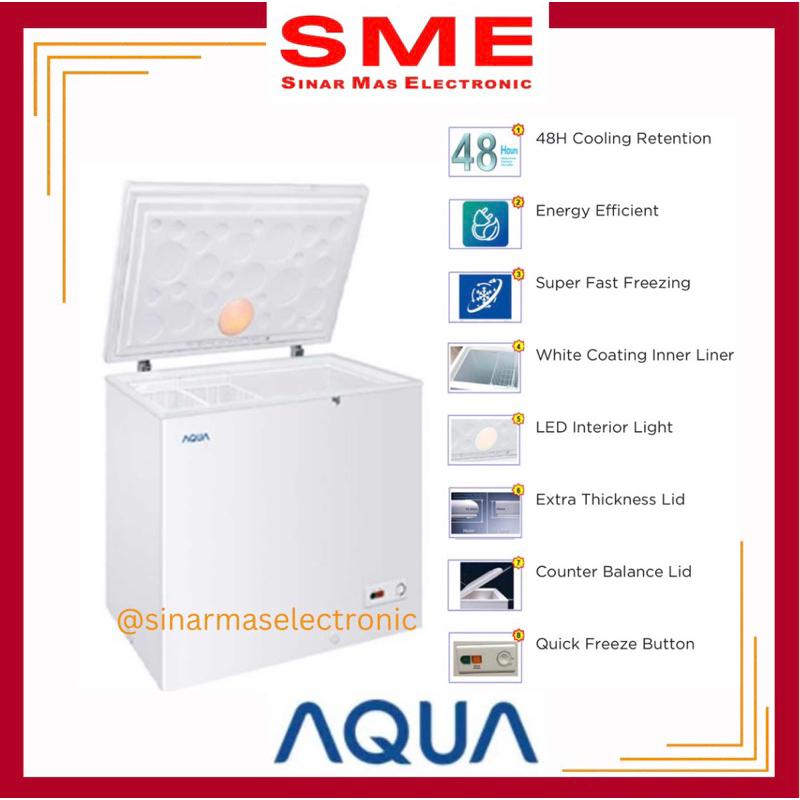 Jual Chest Freezer Box Daging AQUA 150L - AQF150FR | Shopee Indonesia