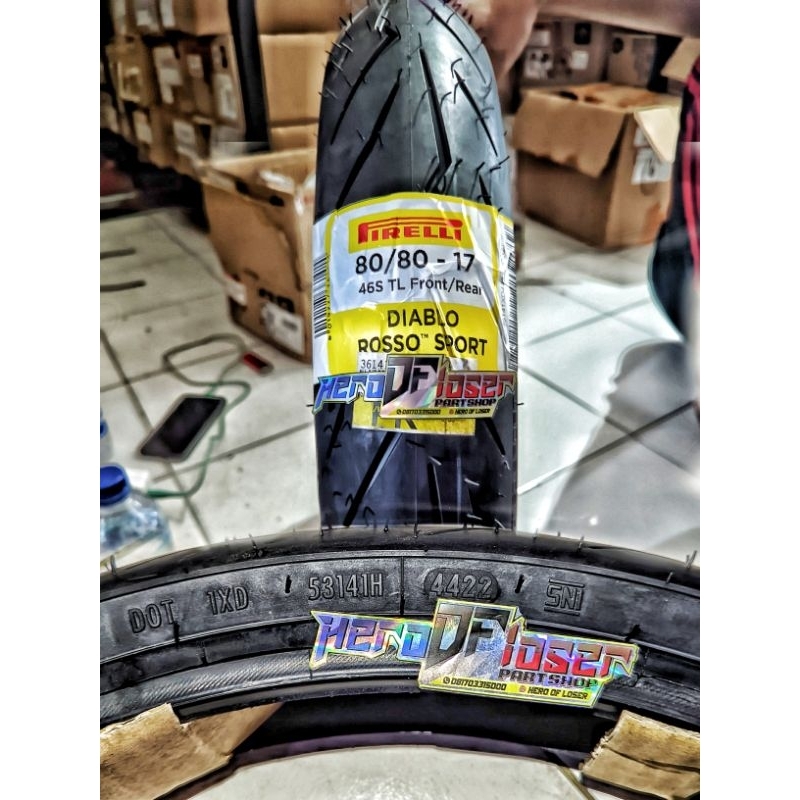 Jual Ban Pirelli Diablo Rosso Sport 80/80-17 thn pembuatan 2023 ...