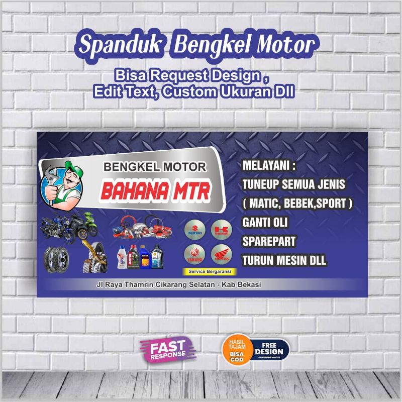 Jual Spanduk Baner Bengkel Motor Custom design | Shopee Indonesia