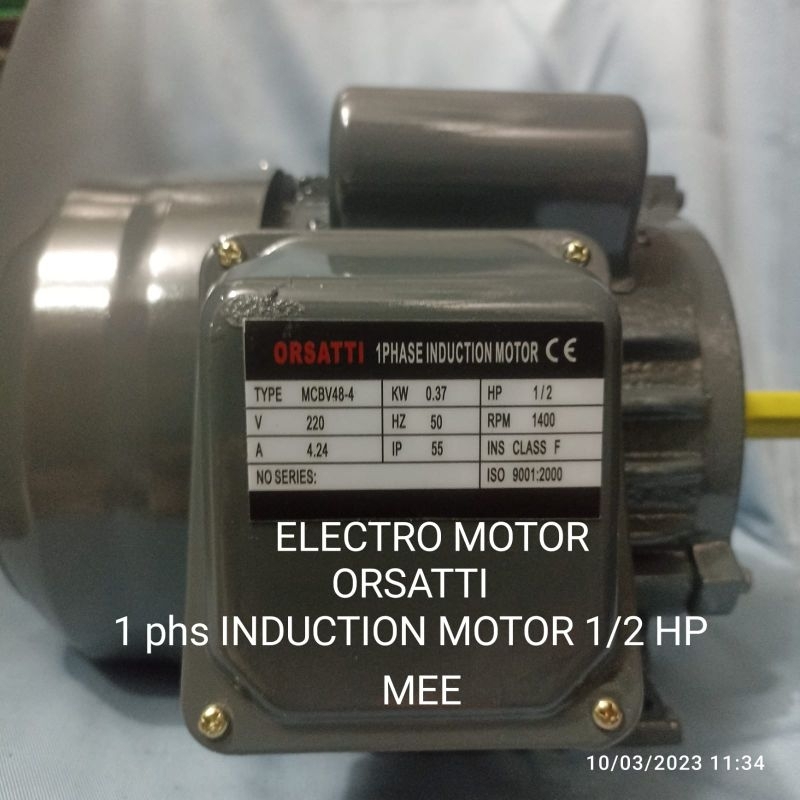 Jual DINAMO ELEKTRO MOTOR ORSATTI 1PHS INDUCTION MOTOR 1/2HP | Shopee Indonesia