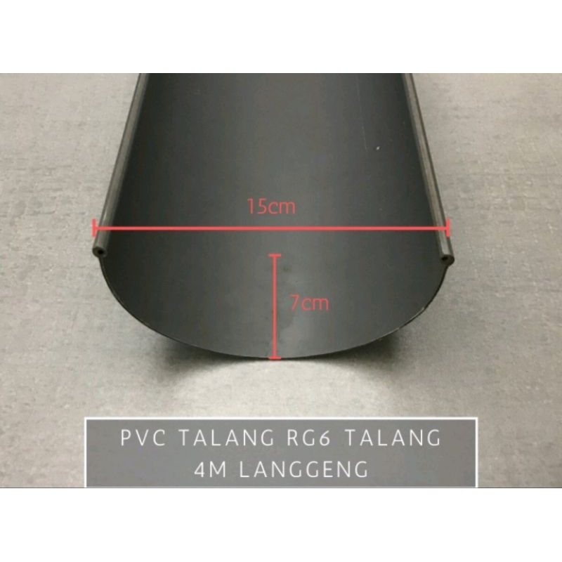 Jual Talang Air Oval PVC Langgeng HR 6" 6 Inch 4m 4meter 4mtr Setengah Lingkar | Shopee Indonesia