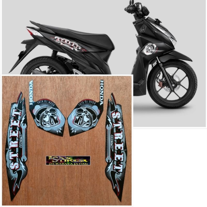 Jual Striping original Honda Beat Street hitam tahun 2023 | Shopee ...