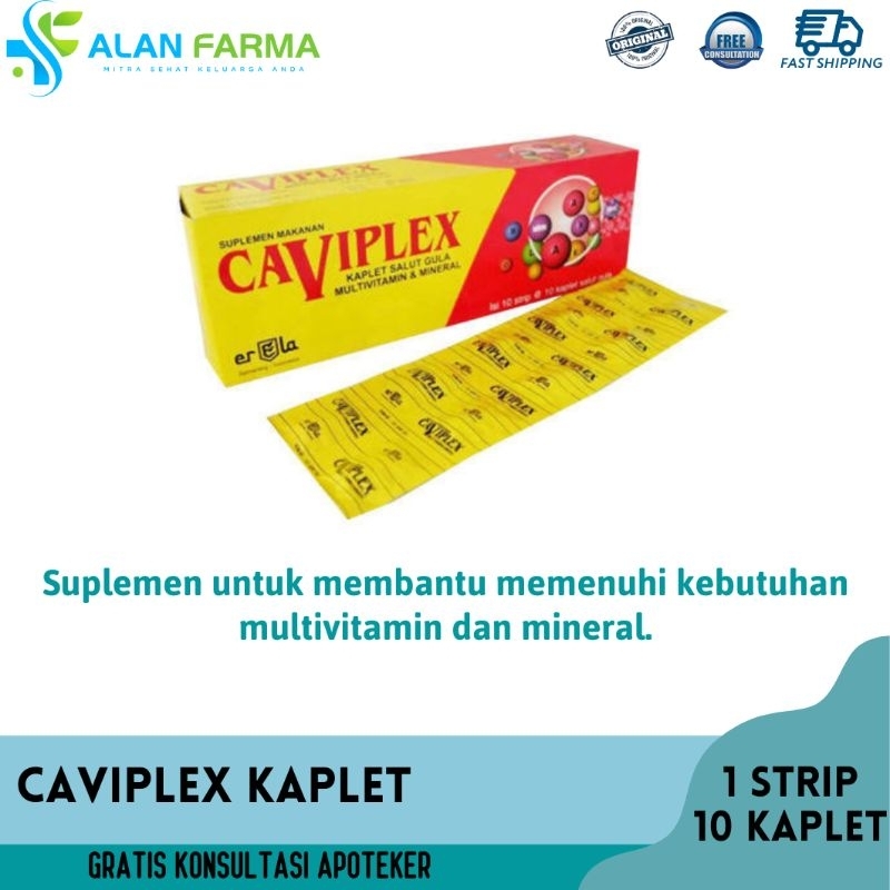 Jual Caviplex Kaplet Strip isi 10 | Caviplex Tablet | Multivitamin dan ...