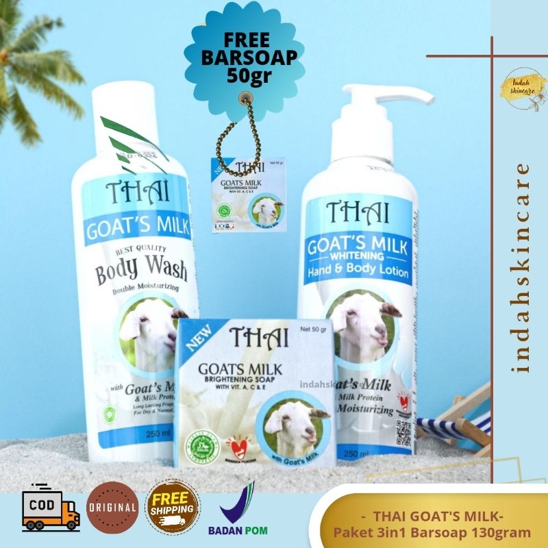 Jual Paket 3in1 Basic A Thai Goats Milk Susu Domba bpom [Barsoap 130gr ...