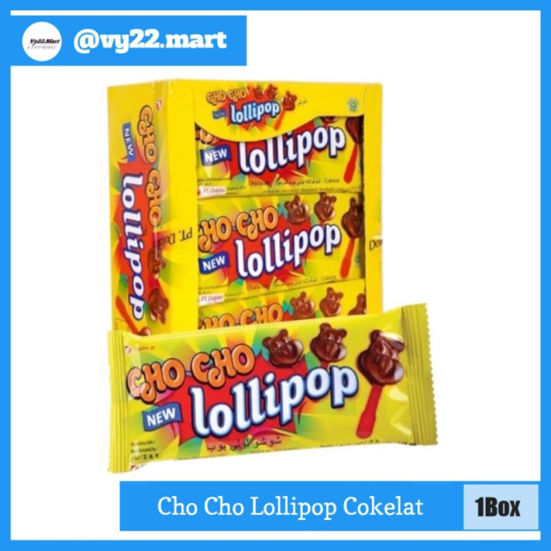 Jual Cho Cho Lollipop Cokelat Box isi 24 Pcs - Permen Lollipop Cho Cho ...