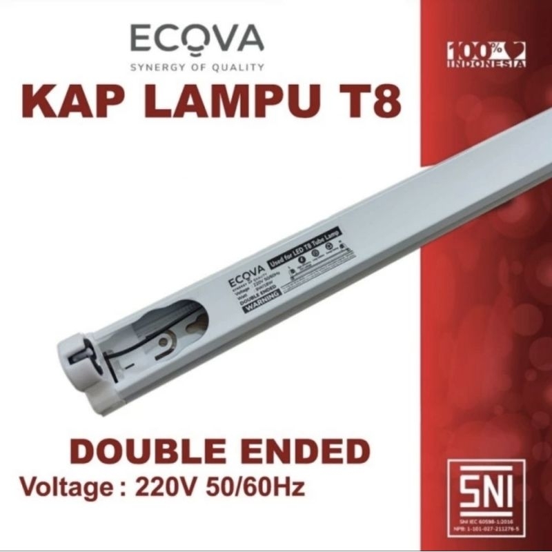 Jual Kap Lampu / Rumah Lampu TL T8 120 cm Ecova | Shopee Indonesia