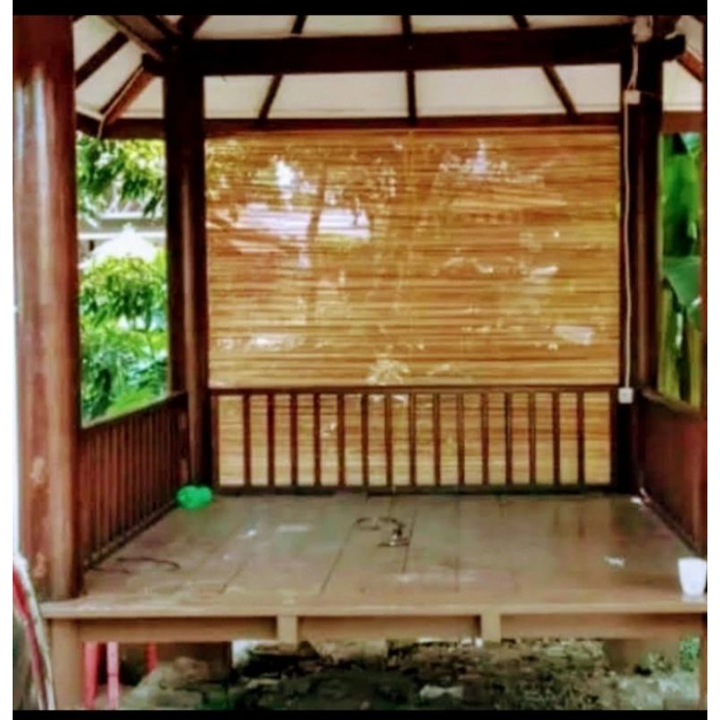 Jual krey/tirai Kerai kerei bambu sawit gulung + tali penggulung | Shopee Indonesia