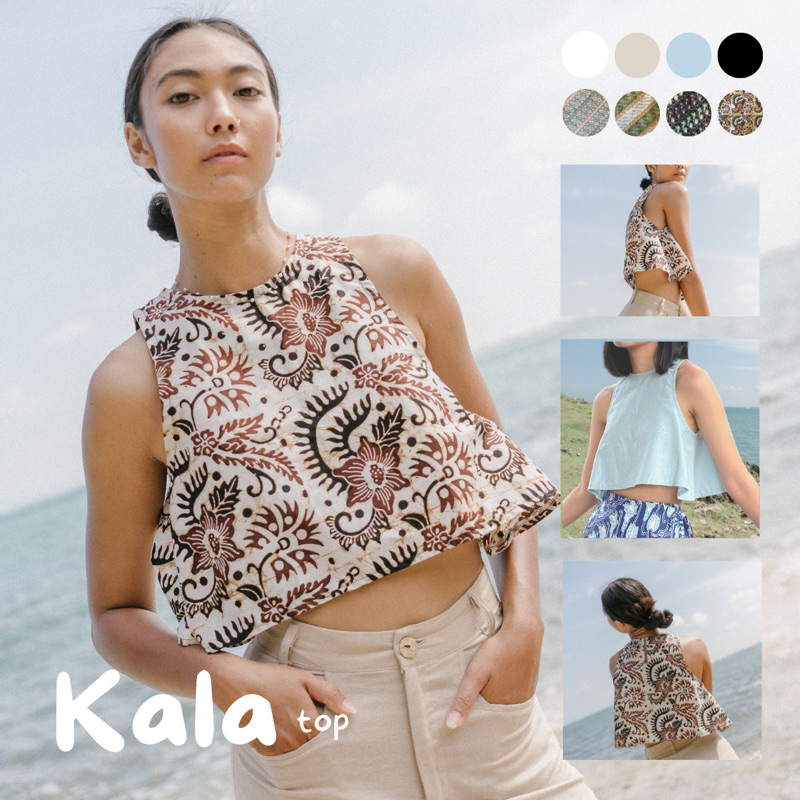 Jual Kala Top | Halter Crop Top Linen Batik | Kian | Shopee Indonesia