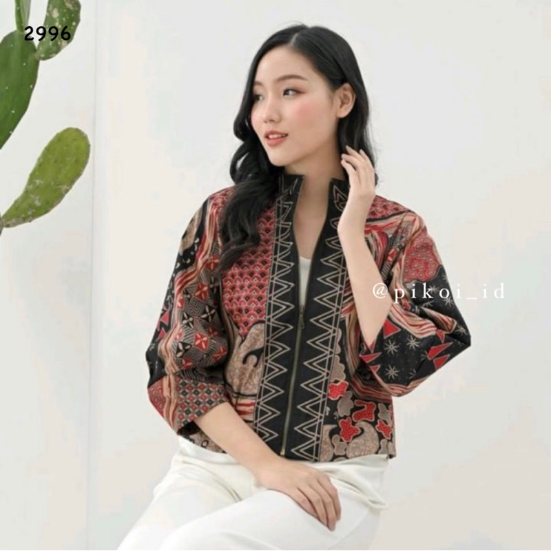 Jual Bomber jaket Batik modern cewek murah / batik kantor wanita ...