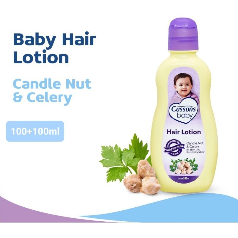 Jual Cussons hair lotion / minyak rambut bayi (50+50ml) (100+100ml ...
