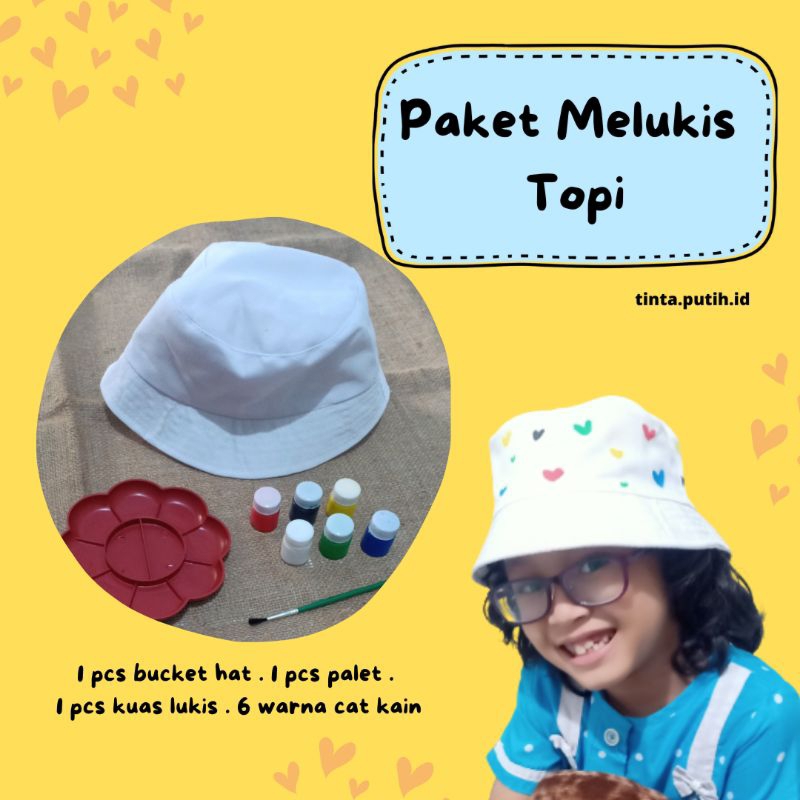 Jual Paket Melukis Topi / DIY bucket Hat Painting Kit | Shopee Indonesia