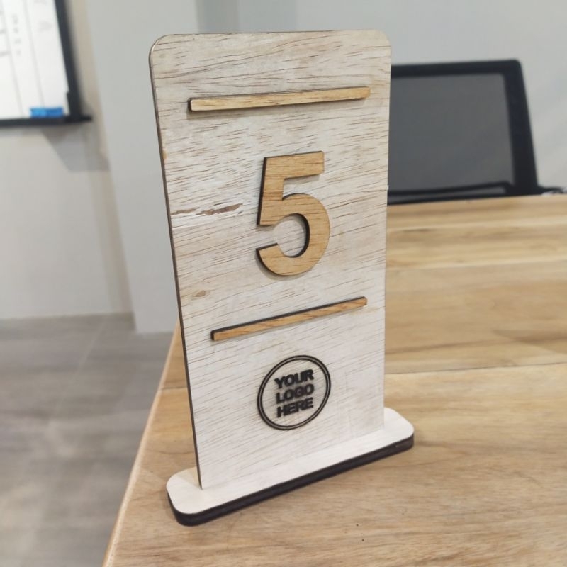 Jual Papan Nomor meja Makan Cofee restaurant| Sign boar kayu laser ...