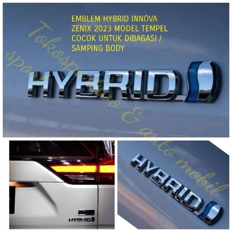 Jual Emblem Logo stiker Lambang tulisan HYBRID Innova zenix 2023 ...