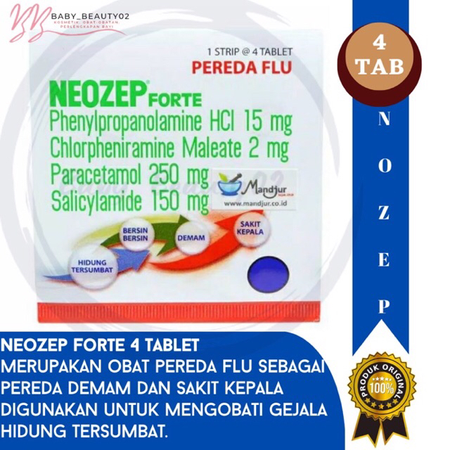 Jual Neozep Forte 4 Tablet Obat Flu dan Hidung Tersumbat | Shopee Indonesia