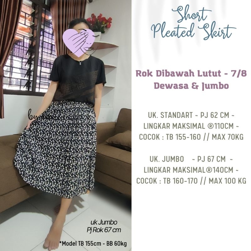 Jual AM27 ROK 7/8 MIDI BIG SIZE - ROK PENDEK Plisket Payung - Dewasa ...