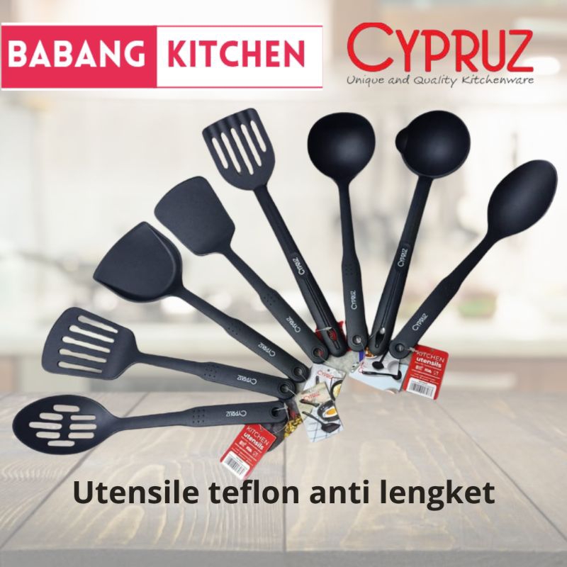 Jual CYPRUZ utensil spatula / spoon / ladle / serving full teflon ...