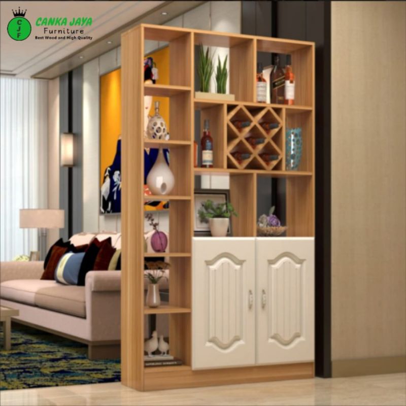 Jual Lemari partisi pembatas ruangan kayu jati | Shopee Indonesia