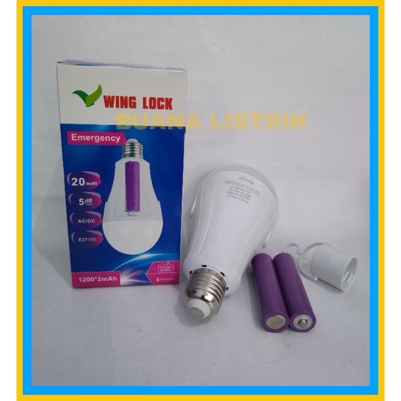 Jual Lampu Emergency LED Wing Lock 20w (Lampu Magic) | Shopee Indonesia