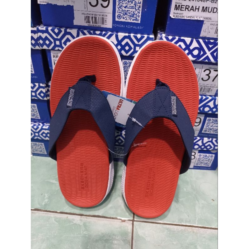 Jual Skechers Sendal Original Men Merah | Shopee Indonesia