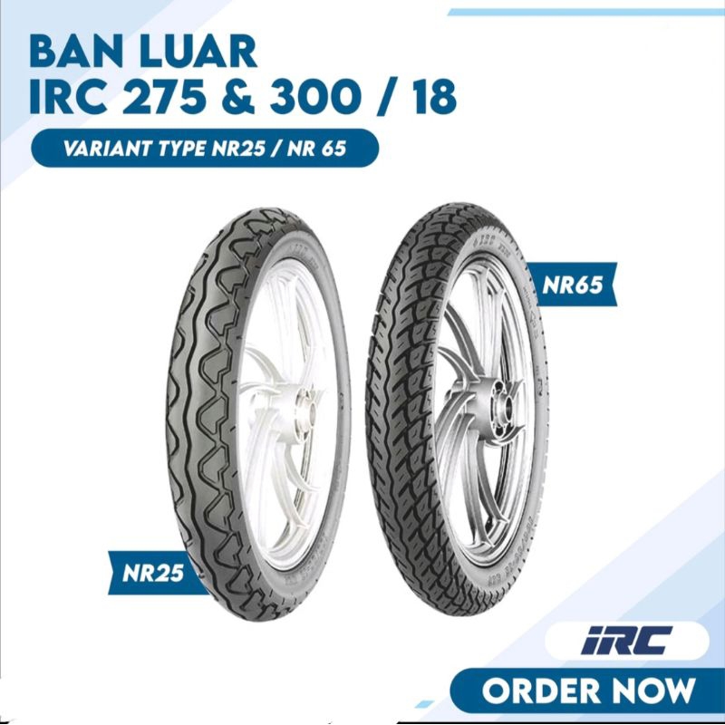 Jual Ban IRC 275-18 NR-25 & 300-18 NR-25 TubeType ( Bukan Tubeless ...