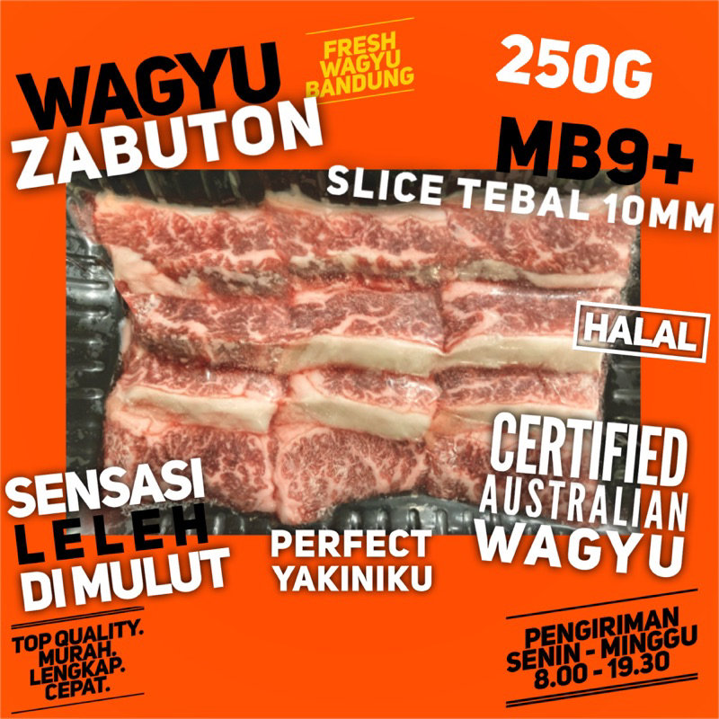 Jual WAGYU ZABUTON CUT KARUBI MB9+ HALAL AUS 10MM Shabu Yakiniku ...
