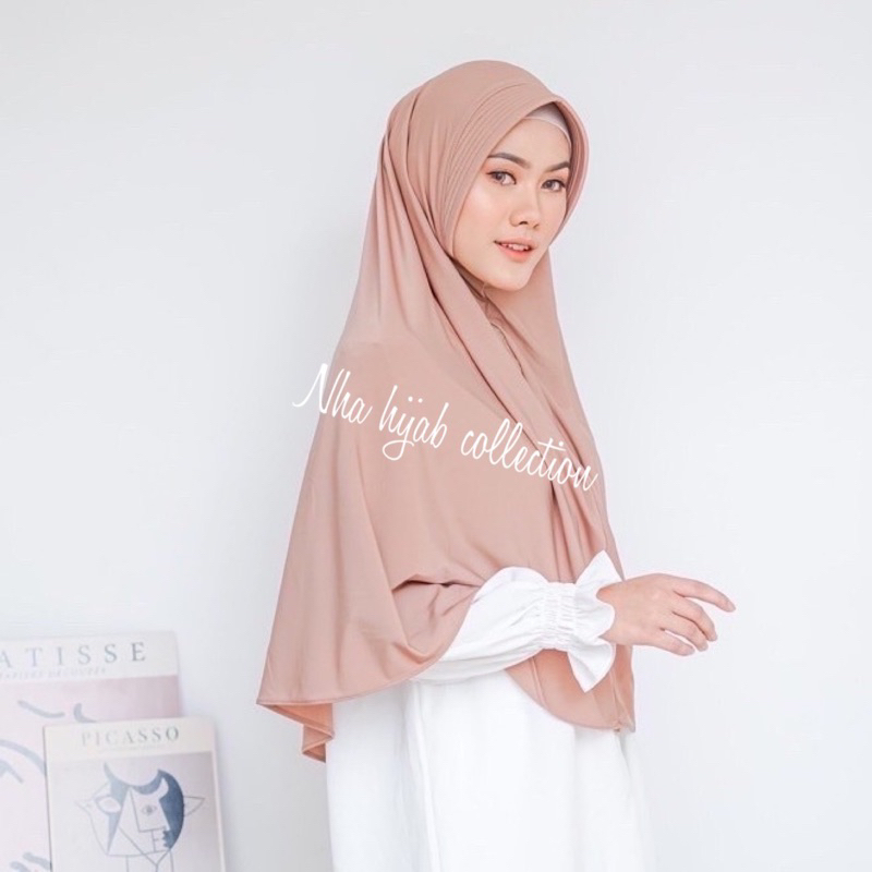 Jual Jilbab Bergo Hamidah Jersey Ped Jumbo L | Hijab Jersey Ukuran L | Kerudung Bergo Hamidah ...
