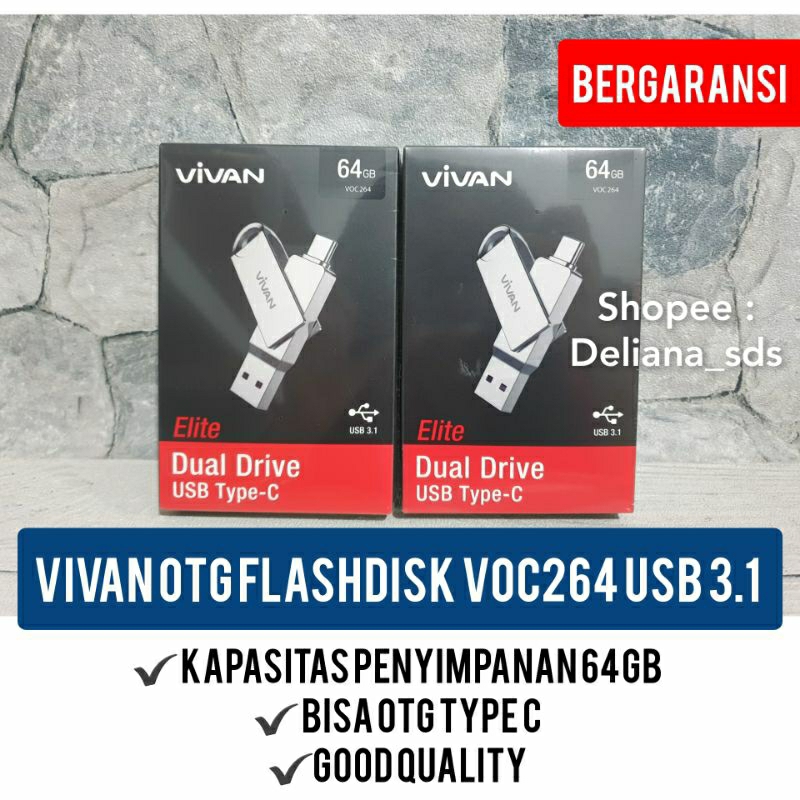 Jual Vivan OTG Flashdisk VOC264 64GB Garansi Resmi 1 Tahun Vivan OTG ...