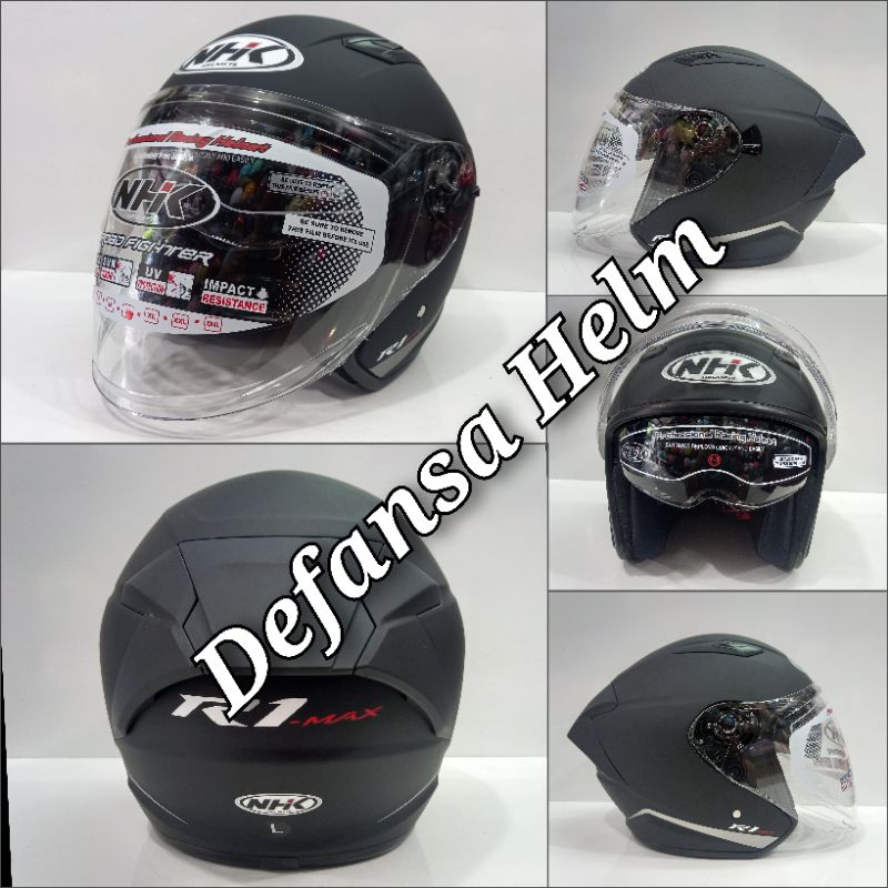 Jual HELM HALF FACE NHK R1 MAX SOLID DOUBLE VISOR & NHK R1 ELITE SINGLE ...