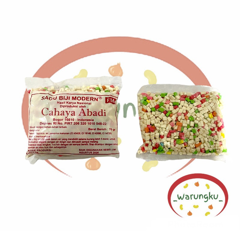 Jual SAGU BIJI MENTAH Cahaya Abadi 70gr Warna Warni Pacar Cina | Shopee ...
