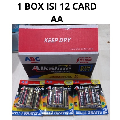 Jual Baterai ABC Alkaline A2 AA 4+2 / Baterai jam A2 1 box isi 12 card ...