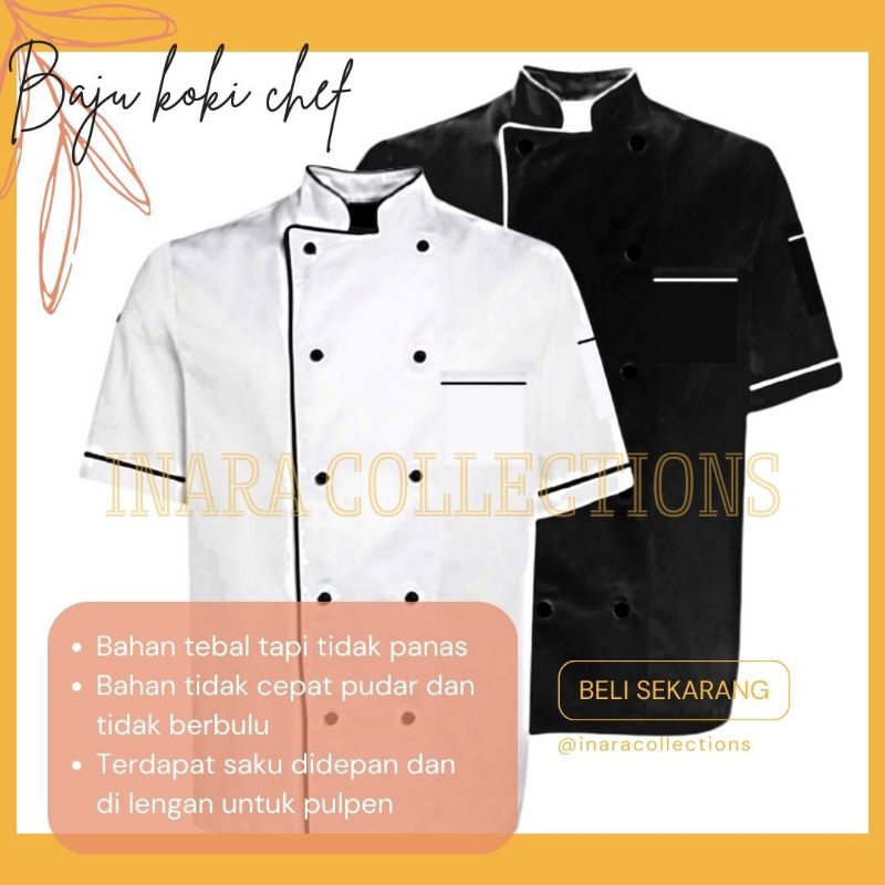 Jual Baju Seragam Koki Chef lengan pendek Jacket Uniform UNISEX pria ...