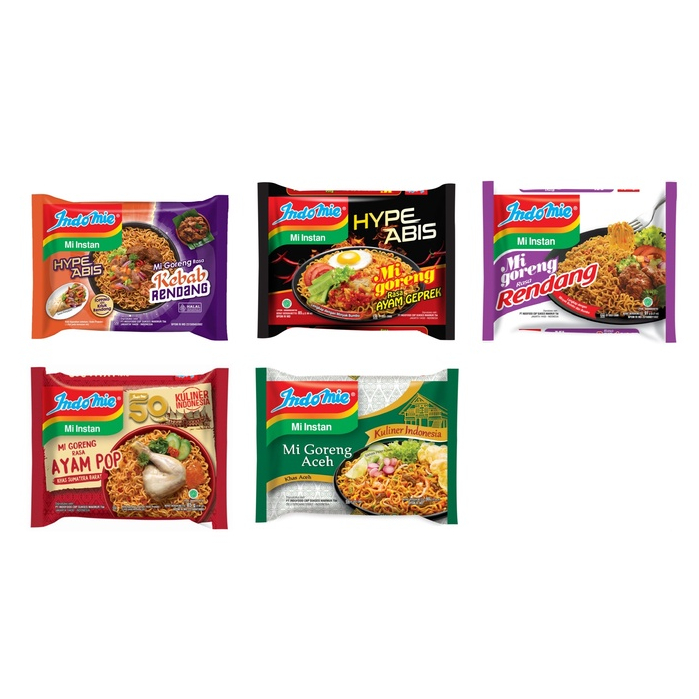 Jual 5 pcs mie instant indomie rasa goreng, kaldu ayam, soto, soto ...
