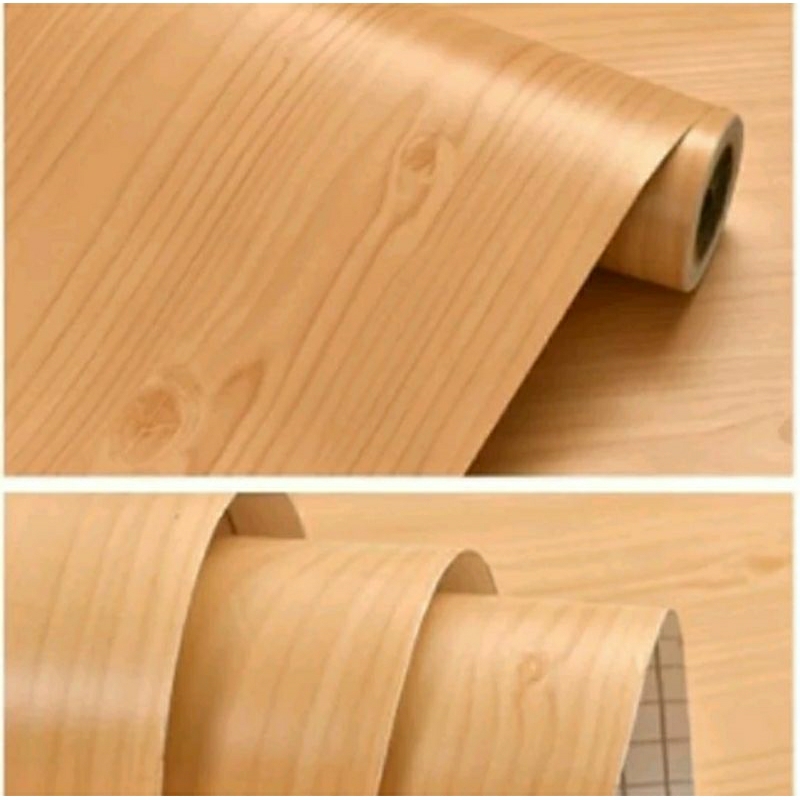 Jual Wallpaper dinding motif kayu cream ukuran 10m x 45cm | Shopee ...
