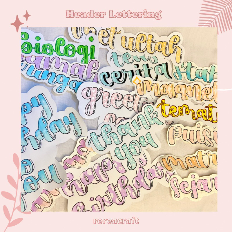 Jual Jasa Tulis Header Aesthetic Judul Catatan Lettering Greeting Card ...