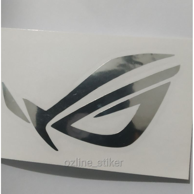 Jual sticker ROG cutting republik of gamers silver chrome ukuran 4x6 ...