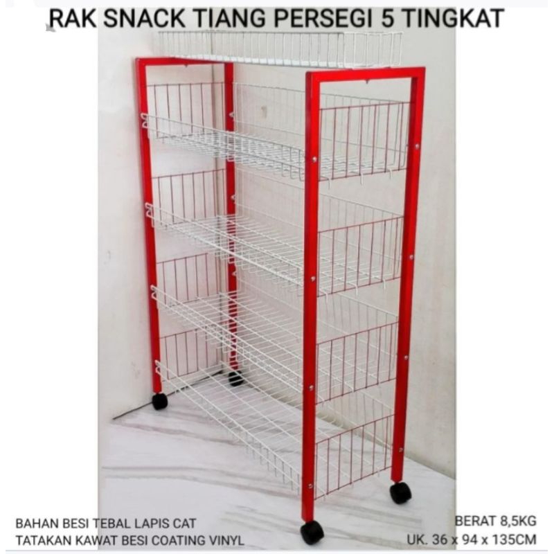 Jual RAK CIKI RODA SUSUN 5 / RAK JAJANAN SUSUN 5 RODA | Shopee Indonesia