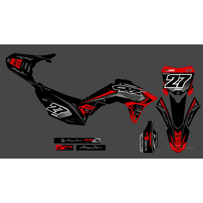 Jual DECAL CRF HITAM MERAH / STICKER CRF 150 CUSTOM / DECAL CRF ...