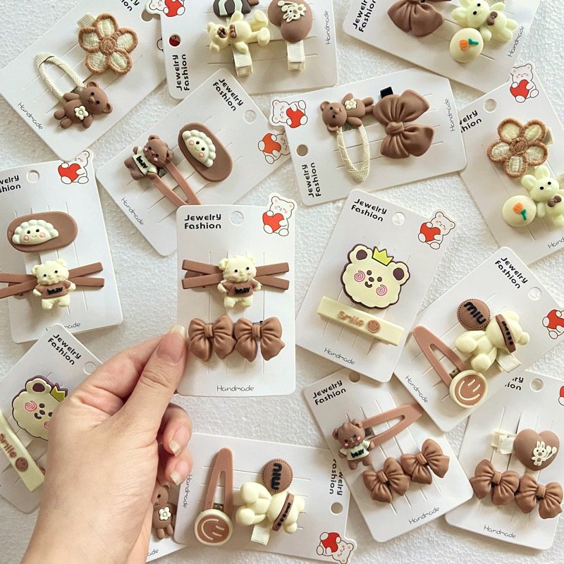 Jual Jepit Lucu Set Warna Motif Korea Teddy Bear Rabbit | Shopee Indonesia