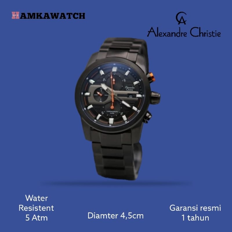 Jual jam tangan pria alexander cristie original ac6559 black detik ...