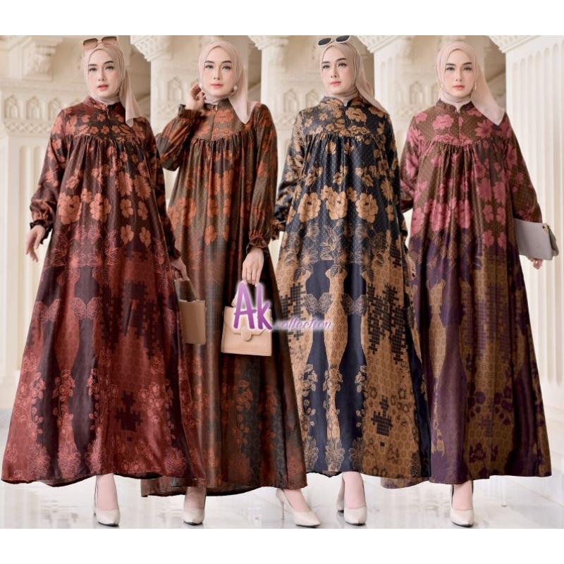 Jual Gamis Silk Motif Terbaru / Dress Pesta / Gamis Kekinian / Gamis ...